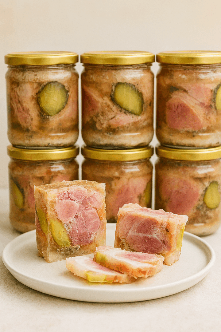 Przepis na mięsny terrine w słoikach z ogórkiem w galarecie » Ze ...