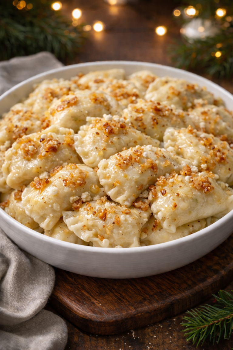 Pierogi ruskie z okrasą ze skwarków i cebuli » Ze smakiem na "Ty"